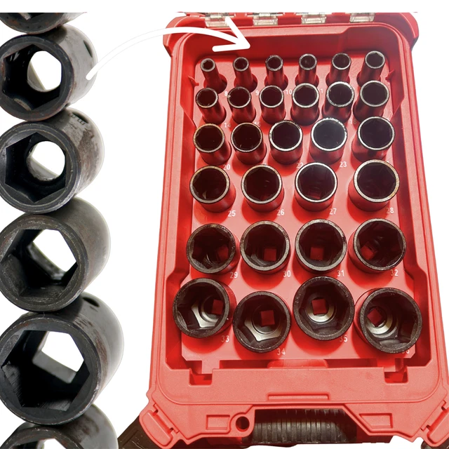 MILWAUKEE MECHANICS PACKOUT Tray – Metric 29-Piece Deep-Socket Holder ...