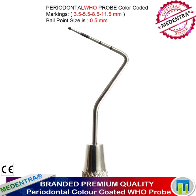 PROFESSIONAL WHO PERIODONTAL Perio Probes BPE Probe Markings Measuring ...