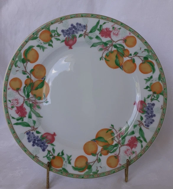 ASSIETTE HAVILAND LIMOGES décor jardin d'Eden D. 21,8 cm fruits fleurs ...