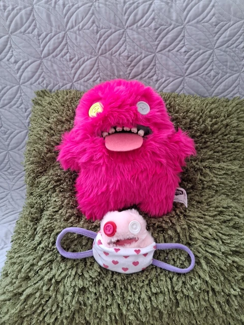 RARE HOT PINK Plush Fuggler Ugly Monster & Baby Double Trouble Oogah ...