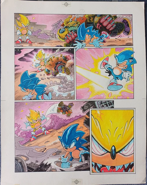 SONIC THE HEDGEHOG. Original, signed Comic Art. Sonic The Comic #85 ...