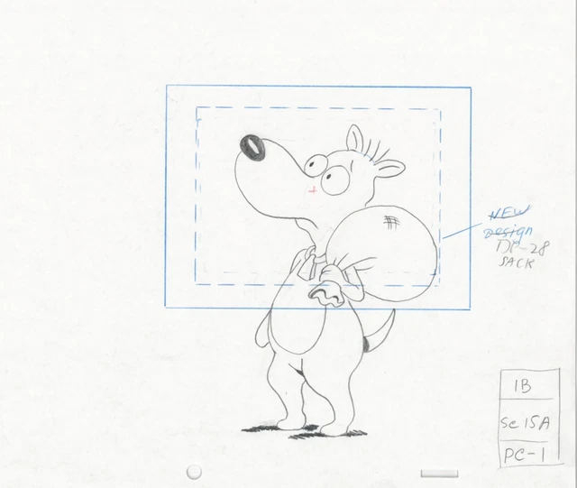 DOUG FUNNIE ORIGINAL 1990's Production Cel Drawing Nickelodeon ...