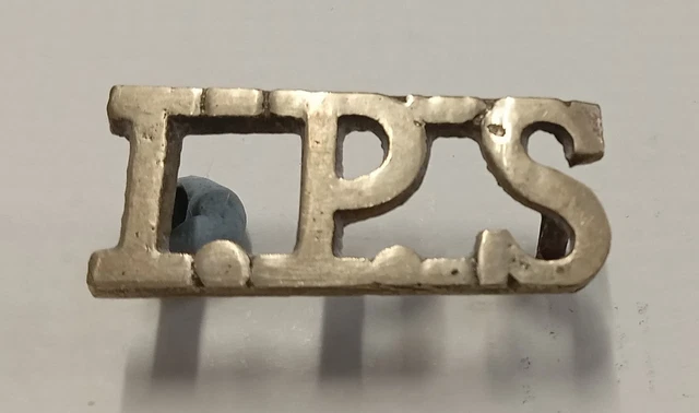 BRITISH COLONIAL INDIAN Police I.P.S White Metal Shoulder Title £11.11 ...