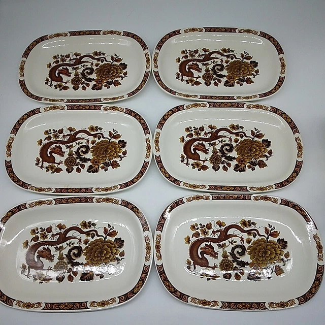 VINTAGE MYOTT MEAKIN Dragon Of Kowloon Franciscan Dynasty X6 Steak ...