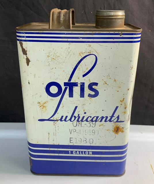 VINTAGE OTIS ELEVATOR Lubricant Can 1 Gallon Otis Protection 9.5" Tall ...
