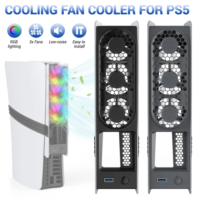 FOR PS5 PRO Cooling Fan for PS5 Slim External Fan Cooler Disc & Digital ...