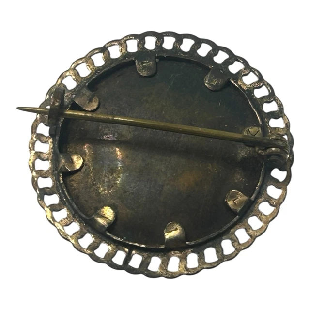 VINTAGE CATHOLIC MARIAN Medal Brooch Our Lady of Victory Gnadenbild ...