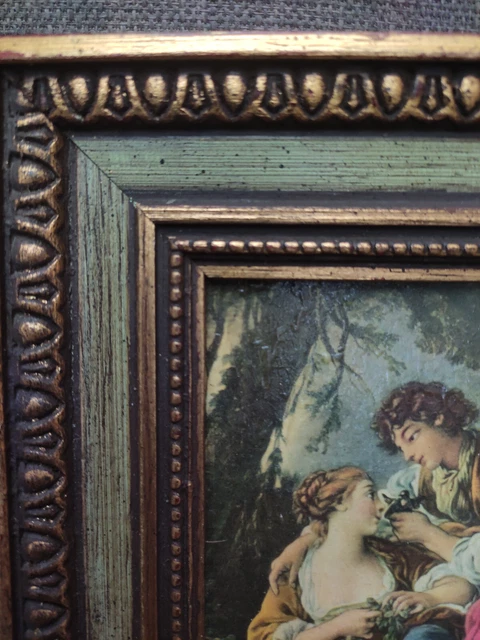 ANCIEN TABLEAU SCENE de genre peinture sur papier ( relief ) EUR 19,00 ...