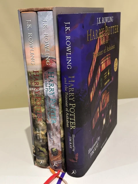 HARRY POTTER ILLUSTRATED Edition 3 Books Collection Set by J.K. Rowling ...
