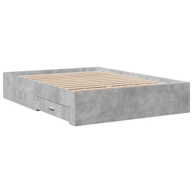 BED FRAME SMALL Double 120x190cm Concrete Grey Engineered Wood with ...
