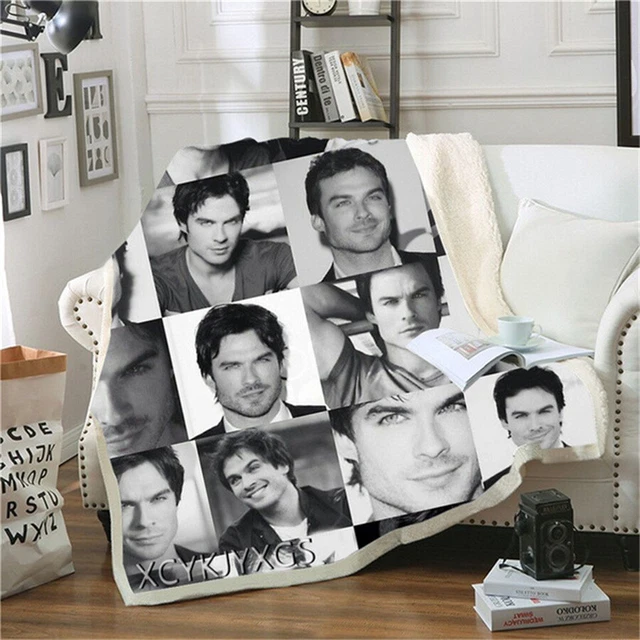 THE VAMPIRE DIARIES Damon Salvatore 3D Printed Velvet Plush Throw ...