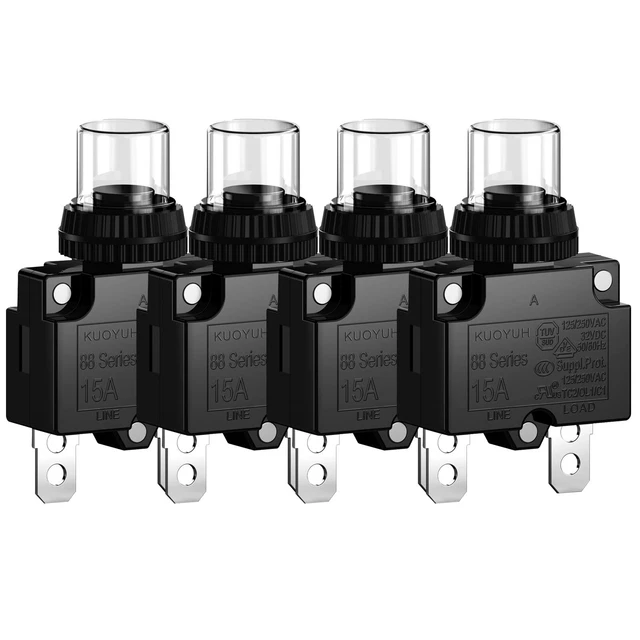 DIYHZ 15AMP CIRCUIT Breakers Thermal Overload Switch Protector 88 ...
