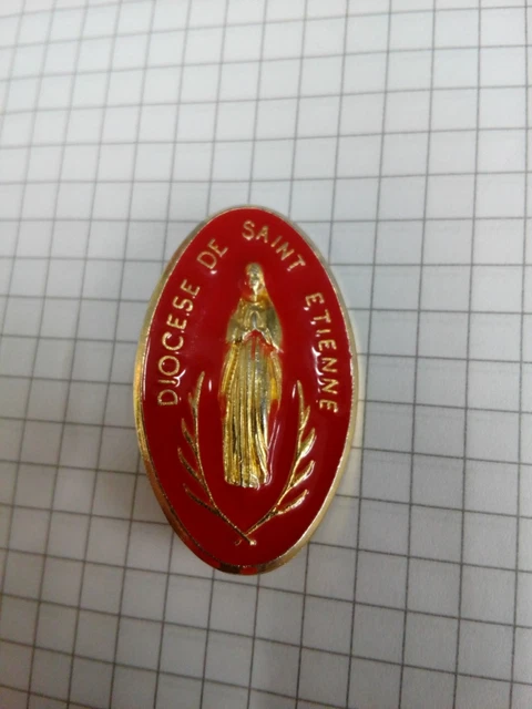 ANCIENNE BROCHE MÉDAILLE émaillé vierge diocèse de SAINT ETIENNE EUR 7,90 - PicClick FR