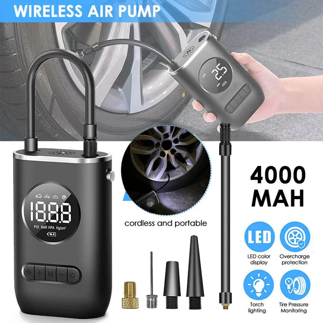 CORDLESS ELECTRIC CAR Tyre Inflator Pump Portable USB Tire Air ...