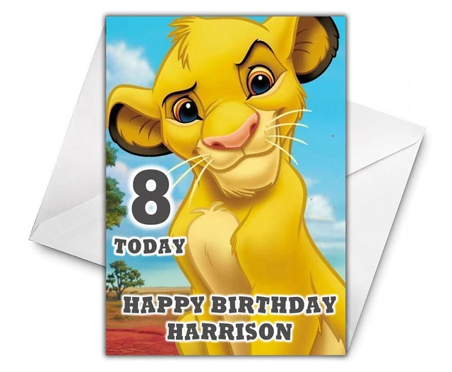 SIMBA PERSONALISED BIRTHDAY Card - Disney Lion King Greetings Card £2. ...