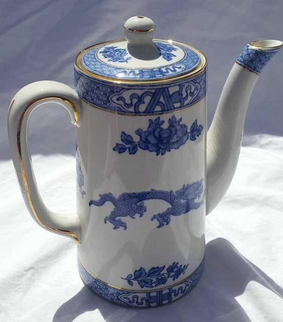 VINTAGE CAULDON BLUE and White Dragon China - Coffee Pot £17.00 ...