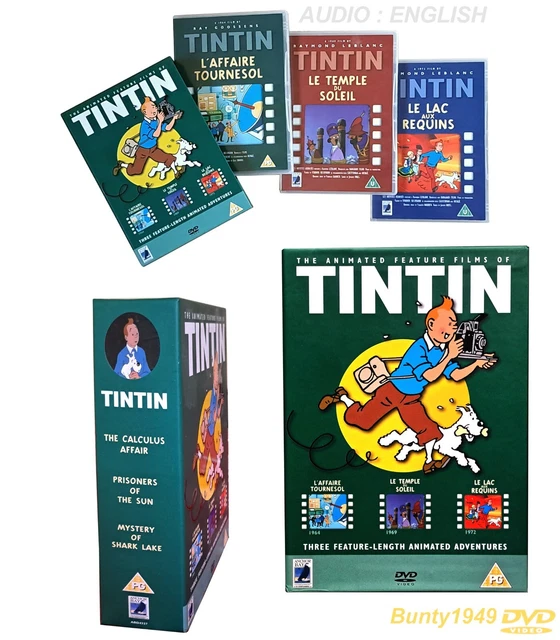 DVD : HERGE'S Adventures of TINTIN : 3 Animated Feature Films [ Ref:BxH ...