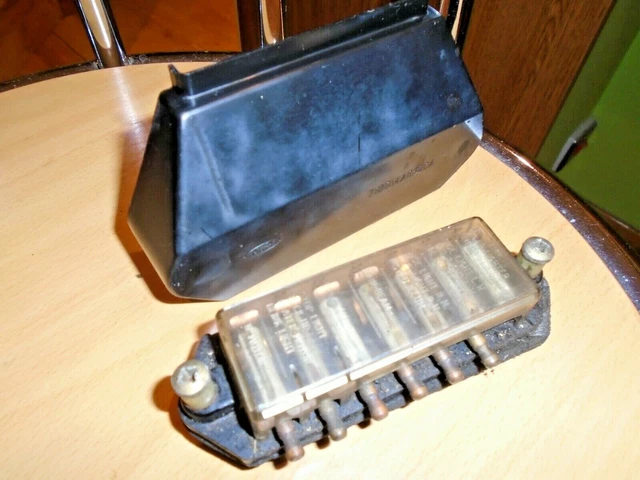 COMPLETE GENUINE FORD Escort Mk2 Fuse Box cover panel fuses clear trim ...