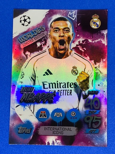 KYLIAN MBAPPE MATCH Attax 2025/26 Worldies Limited Edition Football ...