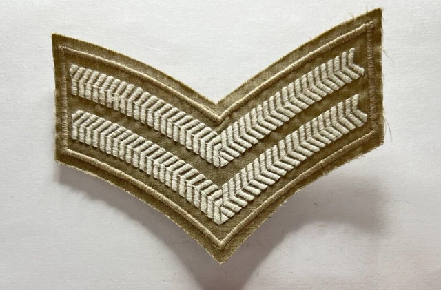 BRITISH ARMY CORPORAL Rank Stripes Patch Stone & White 11 x 4 cm's £6. ...