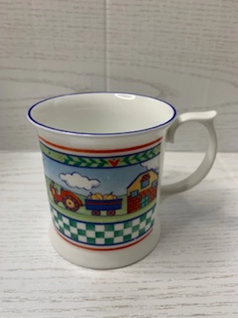 QUEENS FINE BONE China Tractor Farm Design Flared Tea Coffee Mug Made In England EUR 14,06 ...