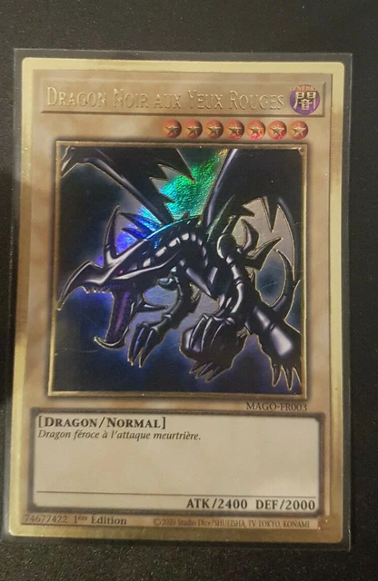 CARTE YU-GI-OH DRAGON Noir aux Yeux Rouges MAGO-FR003 Gold Rare EUR 16 ...