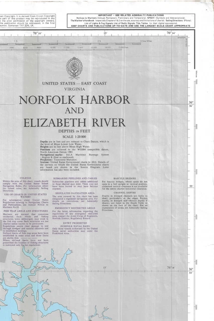 CARTE DU PORT De Norfolk Elizabeth River Côte Est Des États-Unis ...