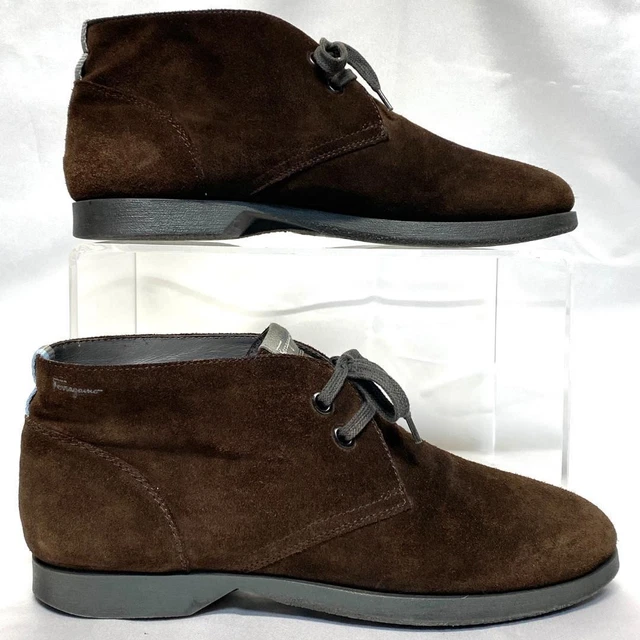 SALVATORE FERRAGAMO CHUKKA Boots Shoes Brown Suede Men's 7 US8 EE/EEE £ ...