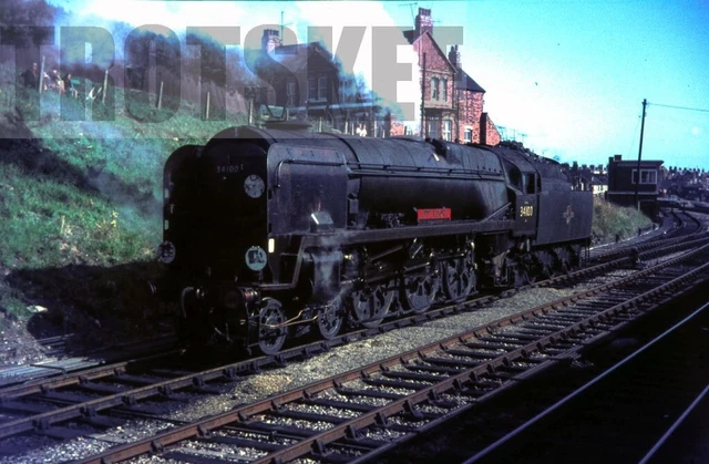 35MM SLIDE BR British Railways Steam Loco 34001 Class WCBB Weymouth ...