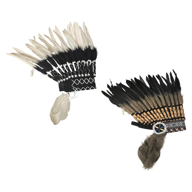 FEATHER HEADDRESS CHIEF Indian Hat for Carnival Festival Stage ...