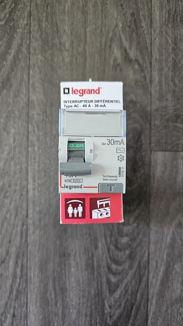 LEGRAND INTERRUPTEUR DIFFÉRENTIEL bipolaire DX3 - Type AC 30mA - 40A EUR 30,00 - PicClick FR