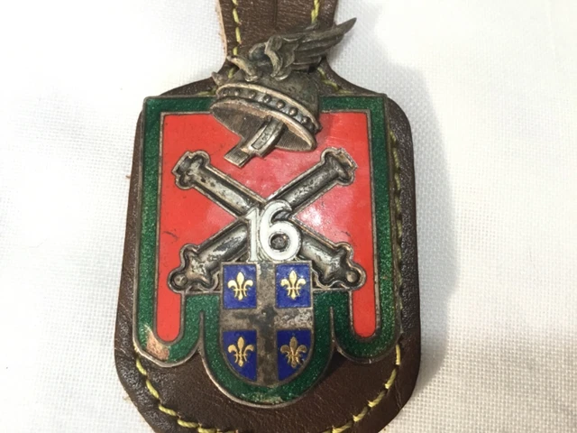 INSIGNE MILITAIRE 16 RA, régiment artillerie avec casque gaulois DRAGO ...