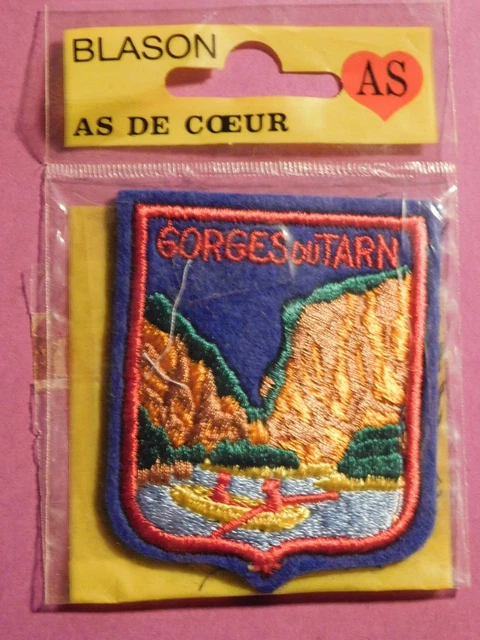 WAPPEN AUFNÄHER STOFF bestickt GORGES DU TARN neuwertig IM BLISTER EUR ...