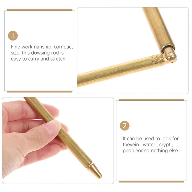 2 PCS COPPER Dowsing Rods Portable Feng Shui Divining Rod Tool ...