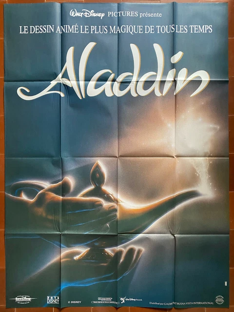 ALADDIN WALT DISNEY Animation Genie Poster Wonderful Lamp 120x160cm £10 ...