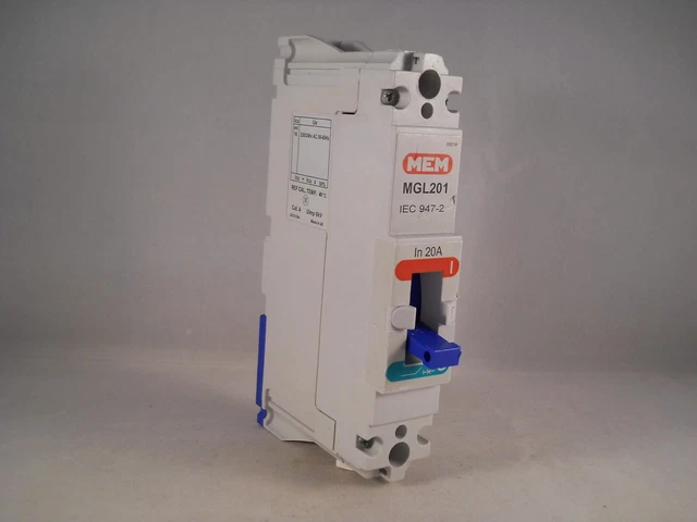 MEM MCCB 20 Amp Single Pole 20A Breaker Memshield 2 Bill TLG201 MGL201 ...