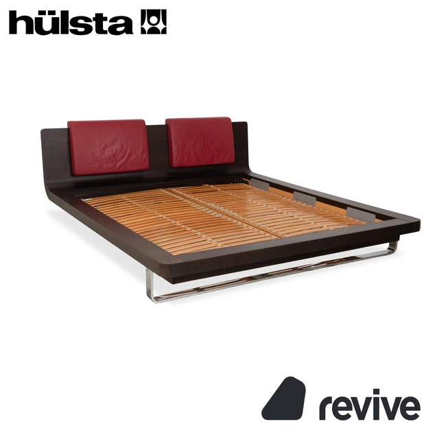 HÜLSTA TAMIS HOLZ Leder Bett Dunkelbraun Rot 180x200 EUR 3.189,00 ...