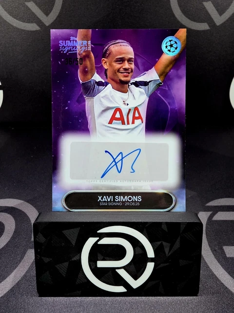 TOPPS SUMMER SIGNINGS 2025/26 Xavi Simons Auto /50 Tottenham £42.28 ...