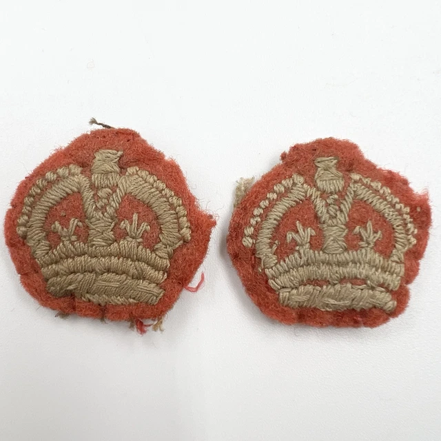 GENUINE WW2 INFANTRY Red Major Rank Crown Cloth Badges £16.00 - PicClick UK