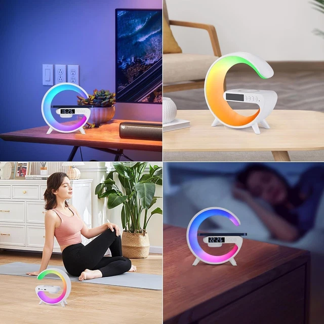 SMART LED LAMP G Bluetooth Speaker Wireless Charger RGB Alarm Clock ...