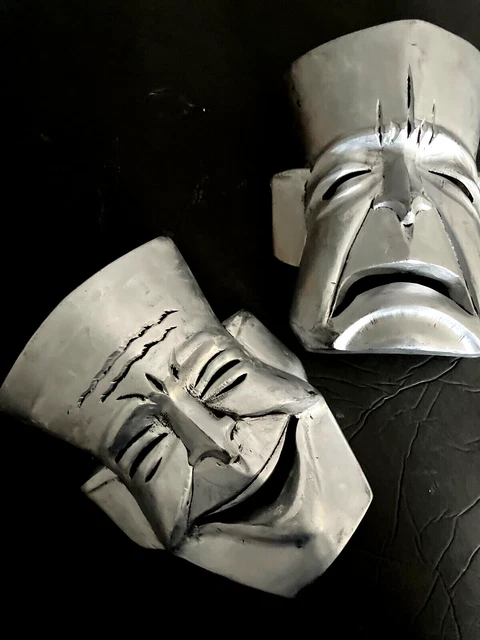 1940' MOVIE THEATRE COMEDY & TRAGEDY MASKS art deco / nouveau SILVER ...