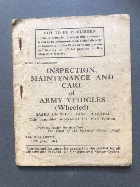 WW2 1941 BRITISH War Department Vehicles Manual Wartime Military Book £ ...