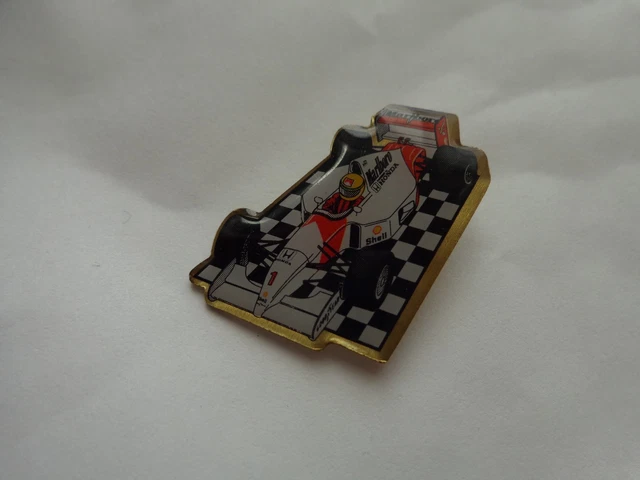 VINTAGE AYRTON SENNA 1991 Mclaren Mp4/7 Winner F1 Enamel Car Pin Badge ...