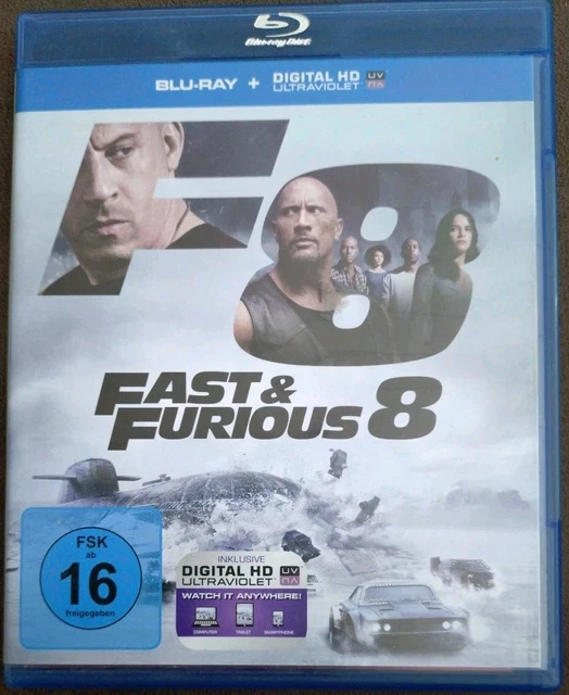 FAST & FURIOUS 8 [Blu-ray] 💽Film 📽️ Von Diesel Jason Statham Dwayne ...