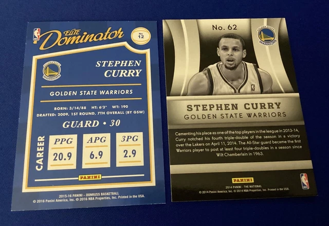 CARTES STEPHEN CURRY Donruss elite dominators réfracteur /999 2014 The ...
