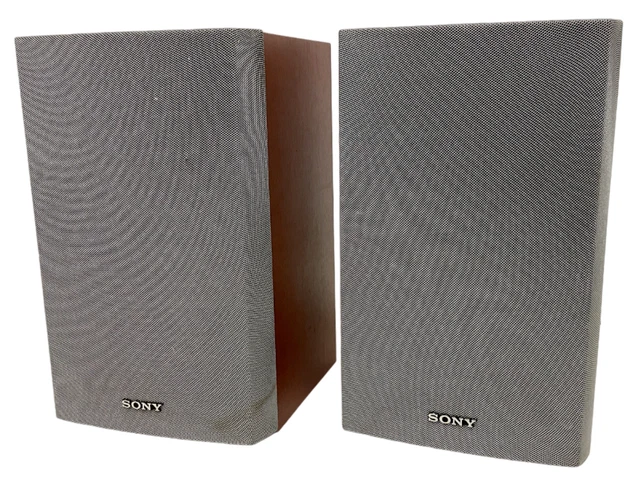 SONY BOOKSHELF SPEAKERS Pair SS-CNEZ7 *UNTESTED* Brown Wood And Grey ...