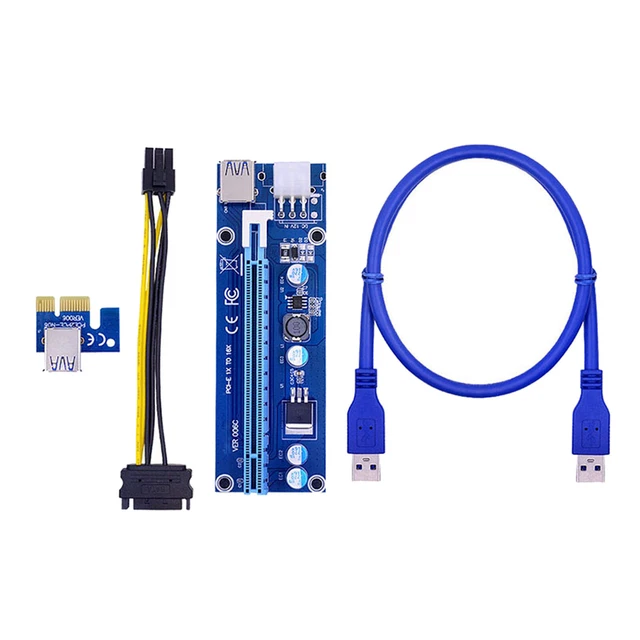 VER006C PCI-E RISER Card 6 broches SATA Power 60 cm Câble pour Bitcoin ...