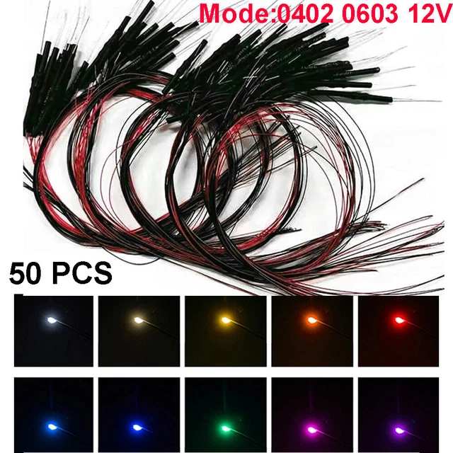 50PCS PRE-SOLDERED MICRO Litz Wired Leads SMD Led 0402 0603 Inc ...