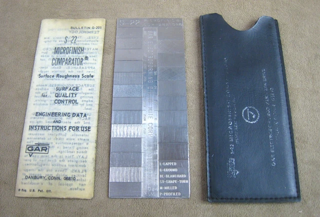 GAR ELECTROFORMING NO.S-22 Microfinish Comparator Surface Roughness ...