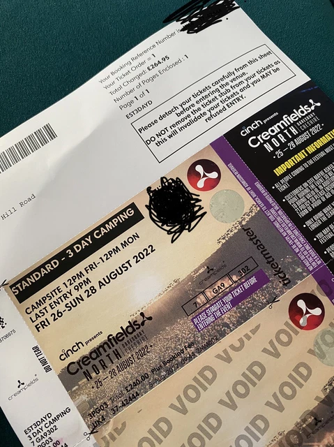 CREAMFIELDS NORTH 2022 Standard 3 Day Camping Ticket X1 £140.00 ...